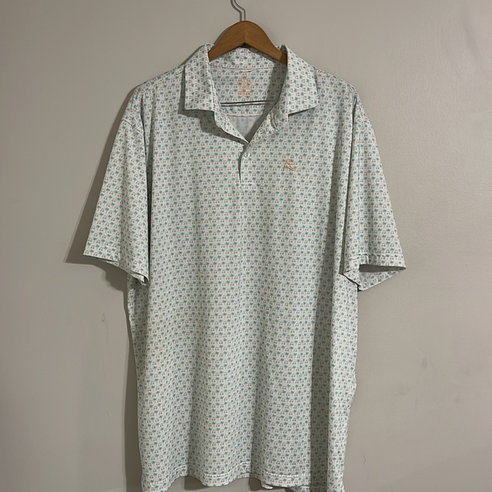 Rhoback Men’s Performance Polo “The Koopa” Palm Tree … - Gem